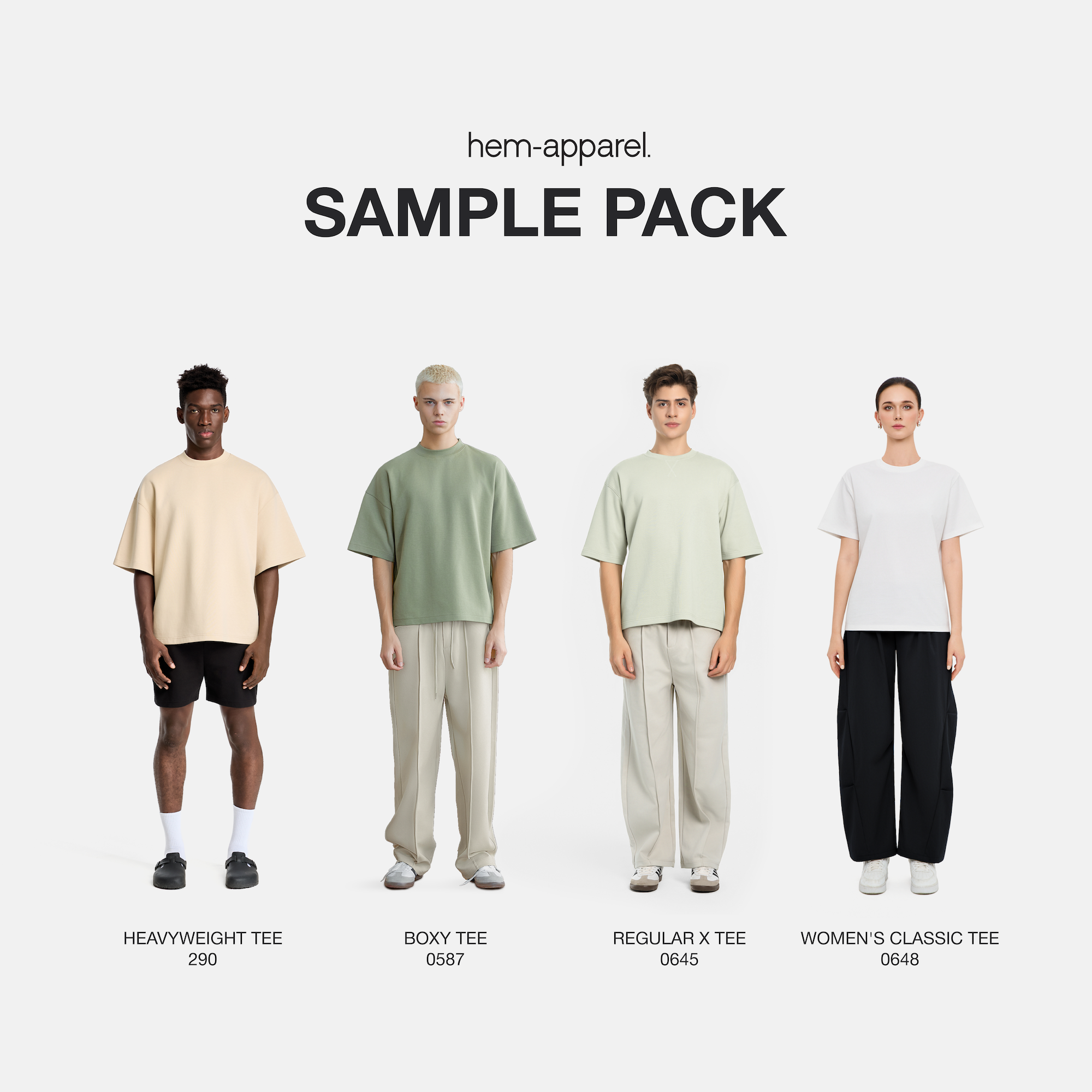 Sample Pack – Try Before You Order – Hem Apparel Blanks